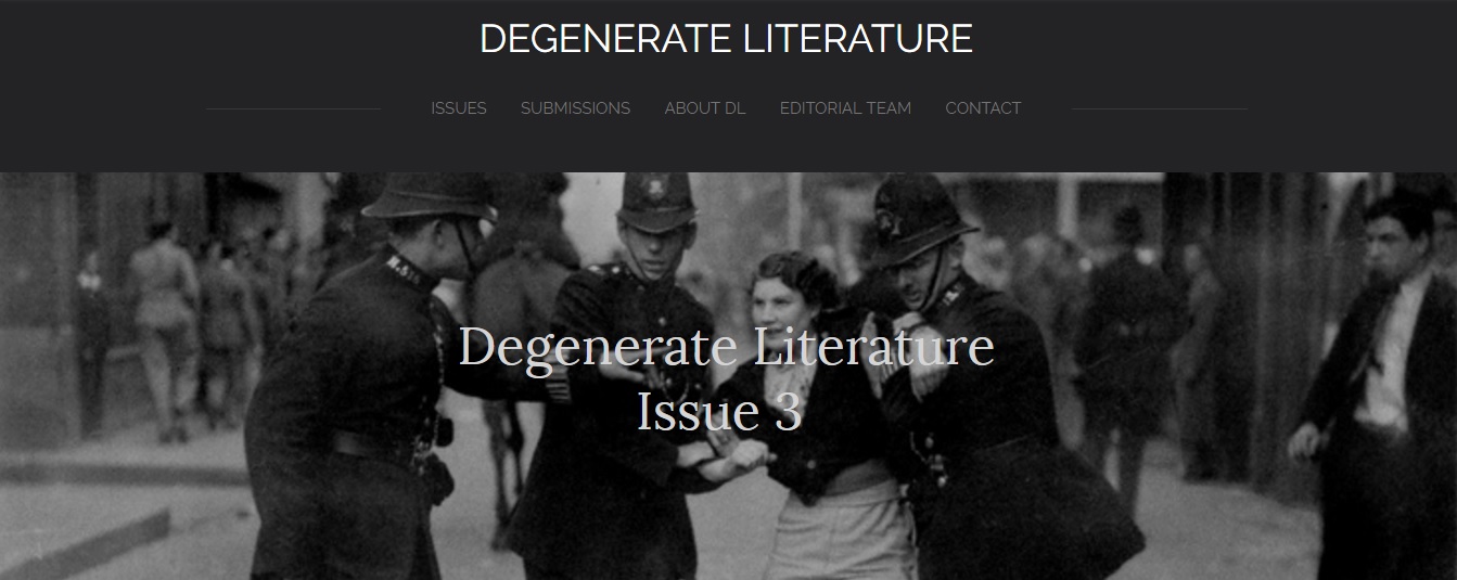 3 Poems Out Now in Degenerate Literature – A.S. Coomer